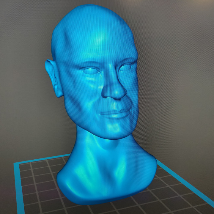 3D Printable Male Head with base by Ian