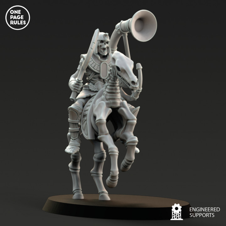 3D Printable Skeleton Horsemen - Mummified Undead by One Page Rules
