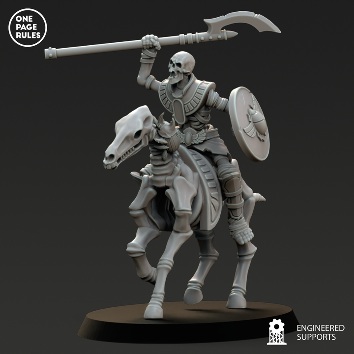 3D Printable Skeleton Horsemen - Mummified Undead by One Page Rules
