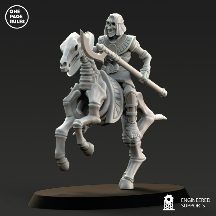 3D Printable Skeleton Horsemen - Mummified Undead by One Page Rules
