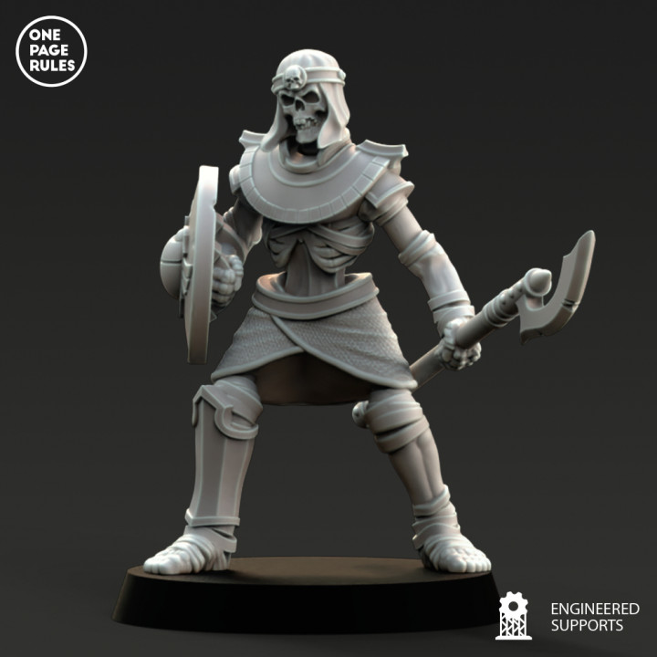3D Printable Skeleton Warriors - Mummified Undead by One Page Rules