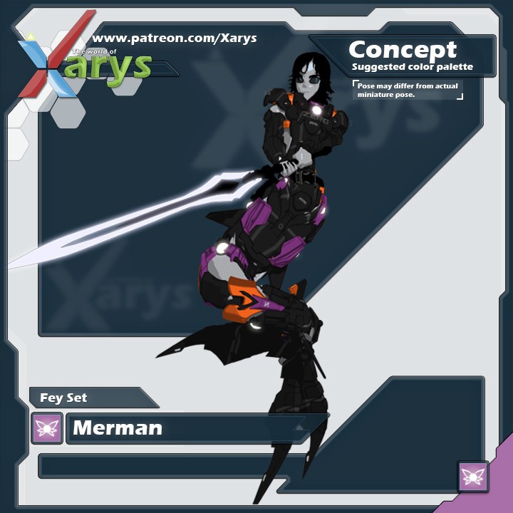 3D Printable Merman by Xarys Games