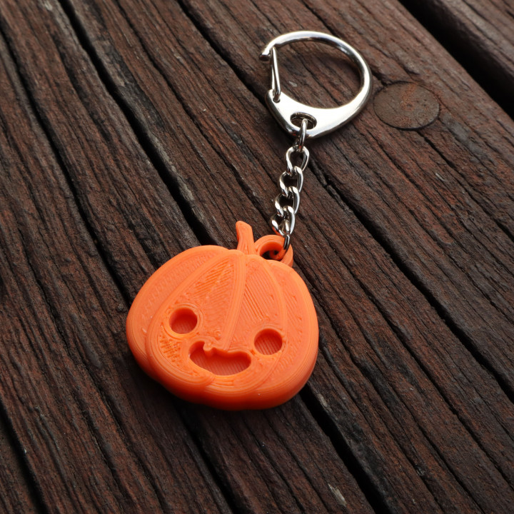 3D Printable Halloween Pumpkin Keychain by 硬印HardPrint