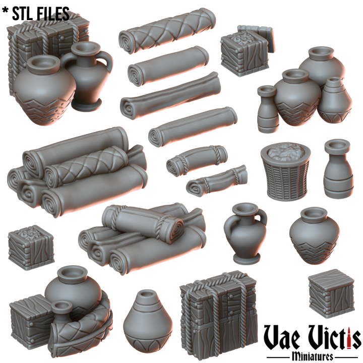 3D Printable Desert props (Supportless) by Vae Victis Miniatures