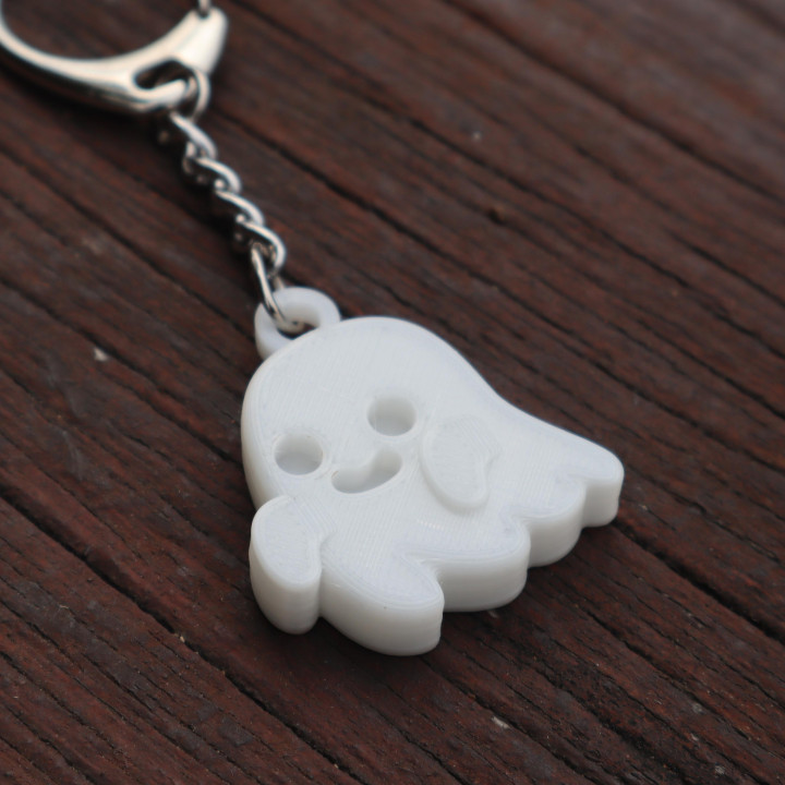 3D Printable Halloween Ghost Keychain by 硬印HardPrint