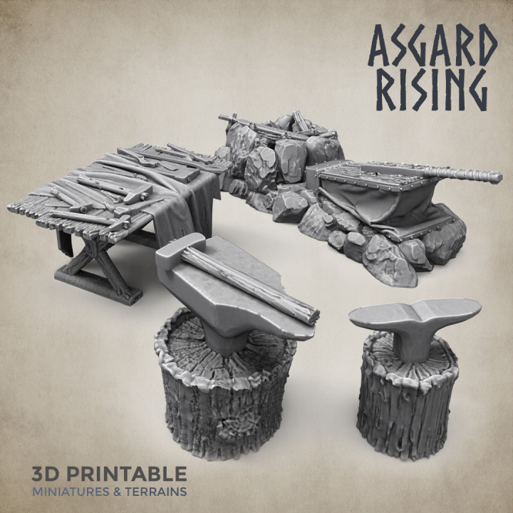 3D Printable Blacksmith - Forge with a bellow PRESUPPORTED by Asgard ...