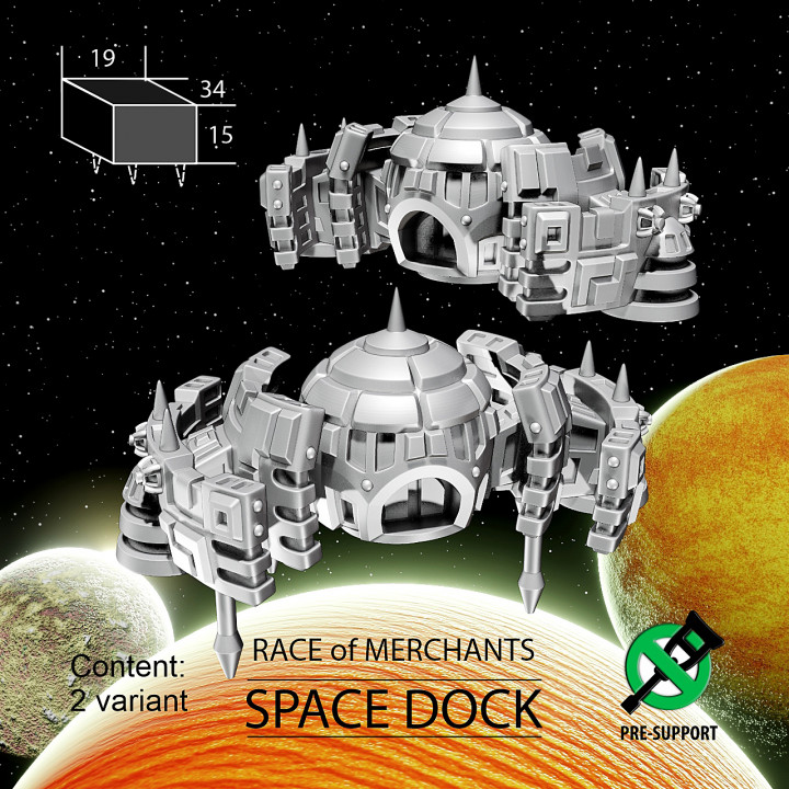 3D Printable SPACE DOCK for Merchants by ИVAN
