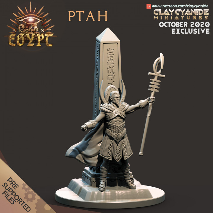3D Printable Ptah by Clay Cyanide Miniatures