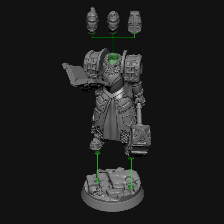 3D Printable Adventurer - Male Cleric by Tri Fin Studio