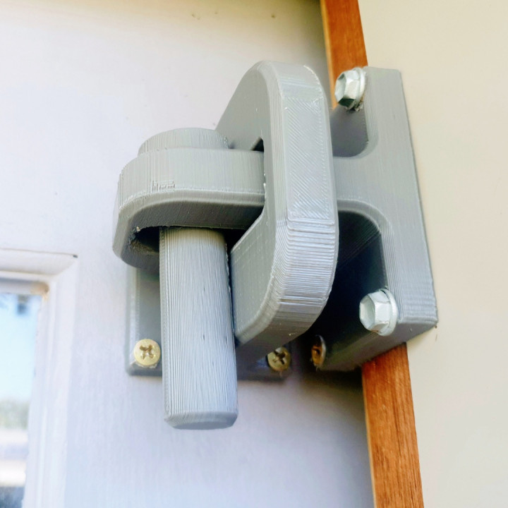 3D Printable Lock and pin for sliding door by Aaron Manning