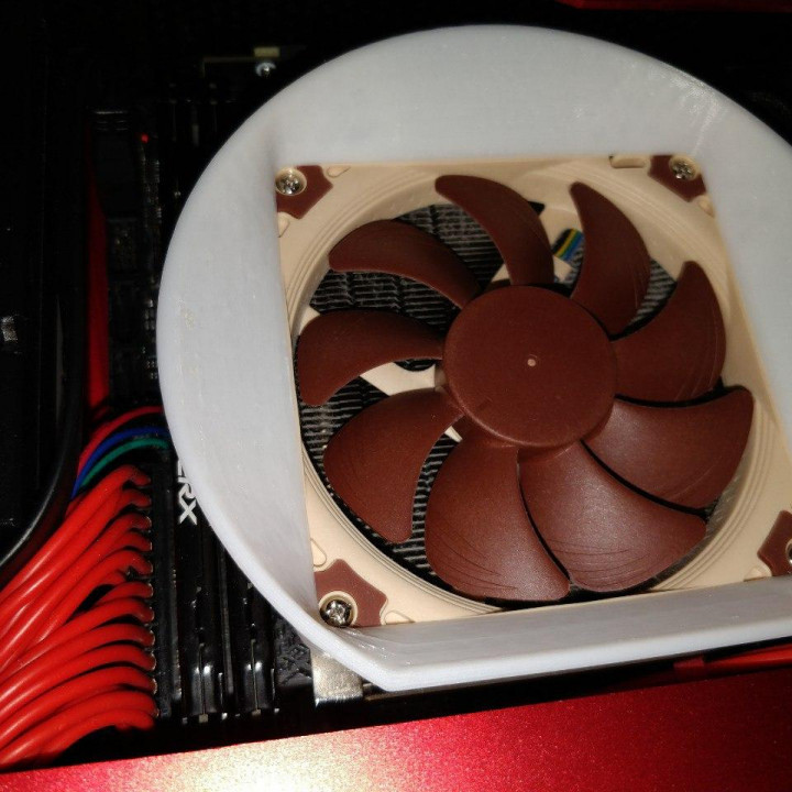3D Printable ITX Case Fan Duct for Noctua NF-A9x14 by Boring Name