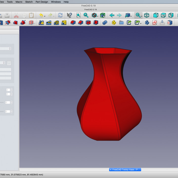3D Printable Designing a 3D Printable Hexagonal "Twisty Vase" using FreeCAD. by Greg Zumwalt