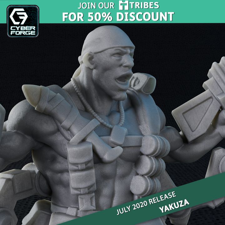 3D Printable Cyber Forge Major Bob Parker Marine by Titan Forge Miniatures