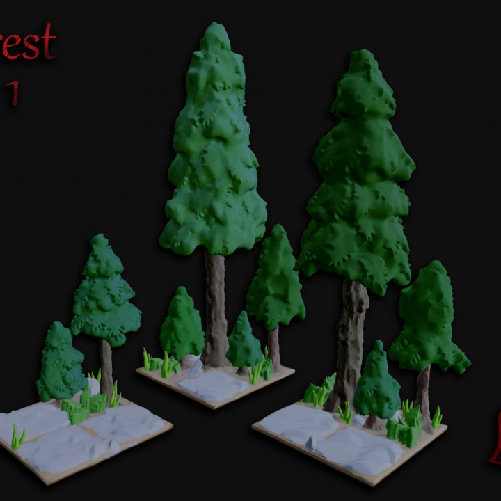 3D Printable OpenFoliage Forest Set 1 by Caleb Bell