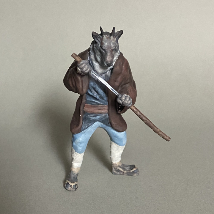 3D Printable Samurai Japanese Serow Goat by LabradoriteWolf