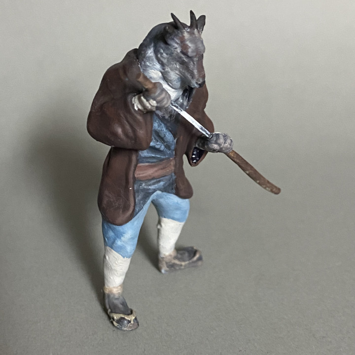 3D Printable Samurai Japanese Serow Goat by LabradoriteWolf