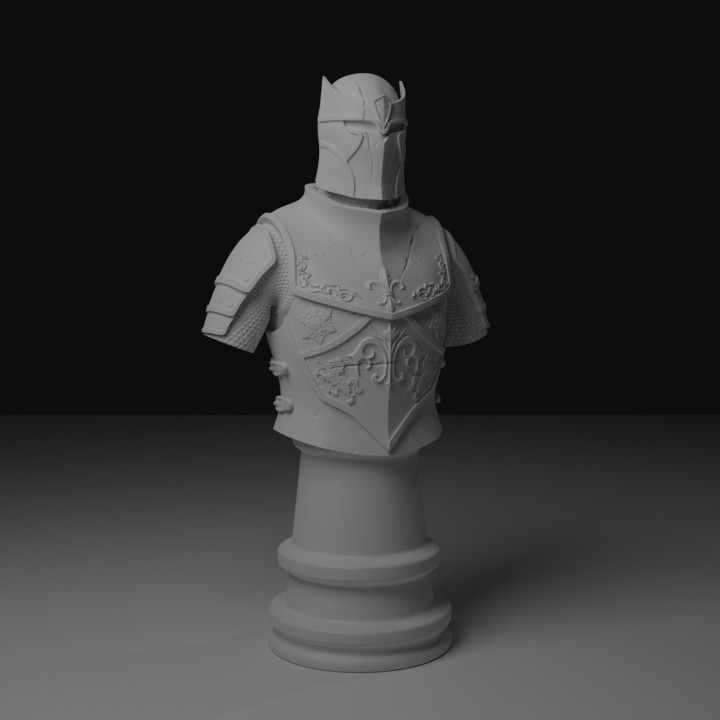 3D Printable Fantasy Knight Bust by Ivan Parra