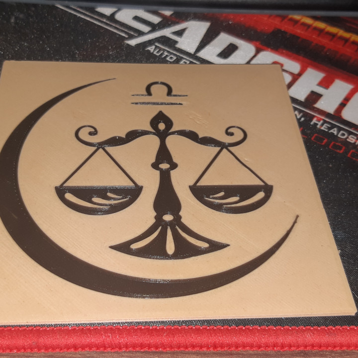 3D Printable LIBRA ZODIAC SIGN STENCIL / 2 COLOR PRINT by hussein