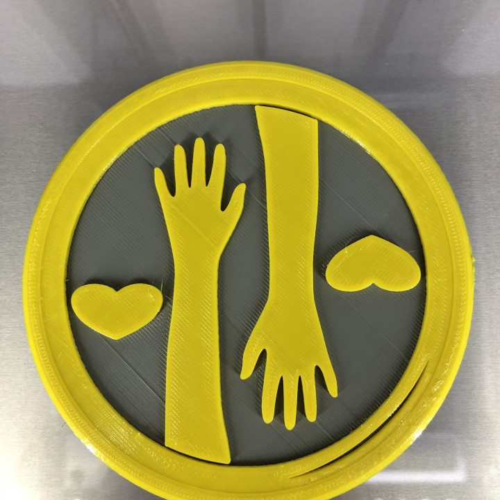 3D Printable Coaster 'helping hands' by raimonvibe