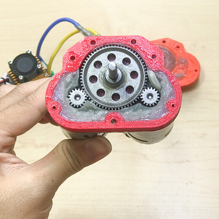 3D Printable RC GearBox Double motor 550 gear metal by TB3D