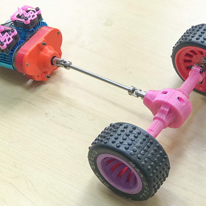 3D Printable RC GearBox Double motor 550 gear metal by TB3D