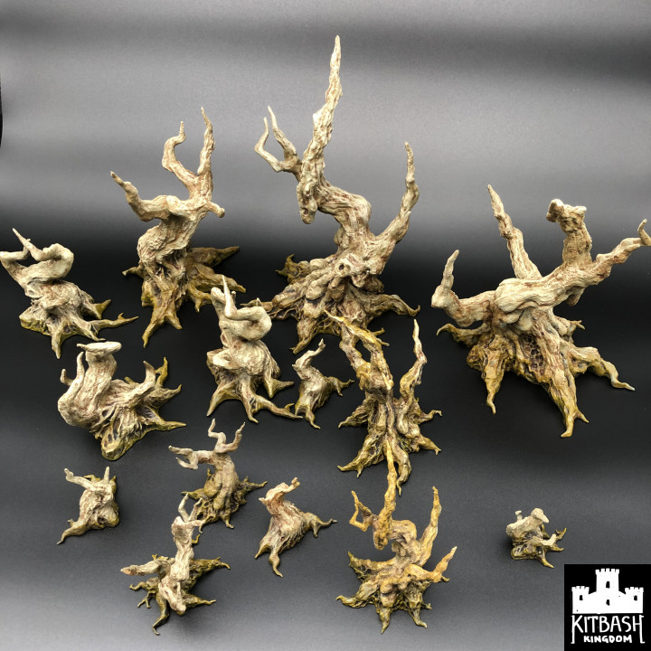 3D Printable Dread Wood Iron Bark Trees by kitbash kingdom