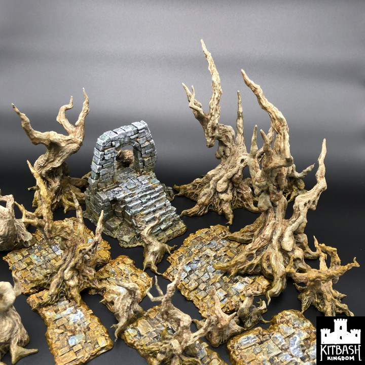 3D Printable Dread Wood Iron Bark Trees by kitbash kingdom