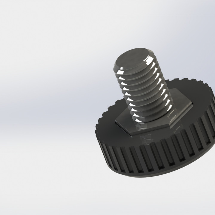3D Printable Thumb Screw Cap for Hex Bolt by JB