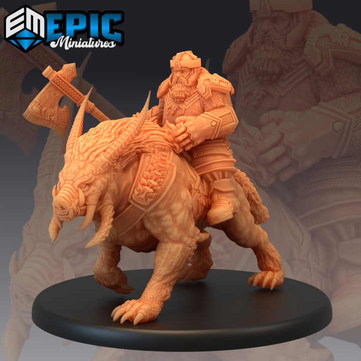 3D Printable Arctic Boar Set / Dwarf Cavalry / Troll Pig Collection by ...