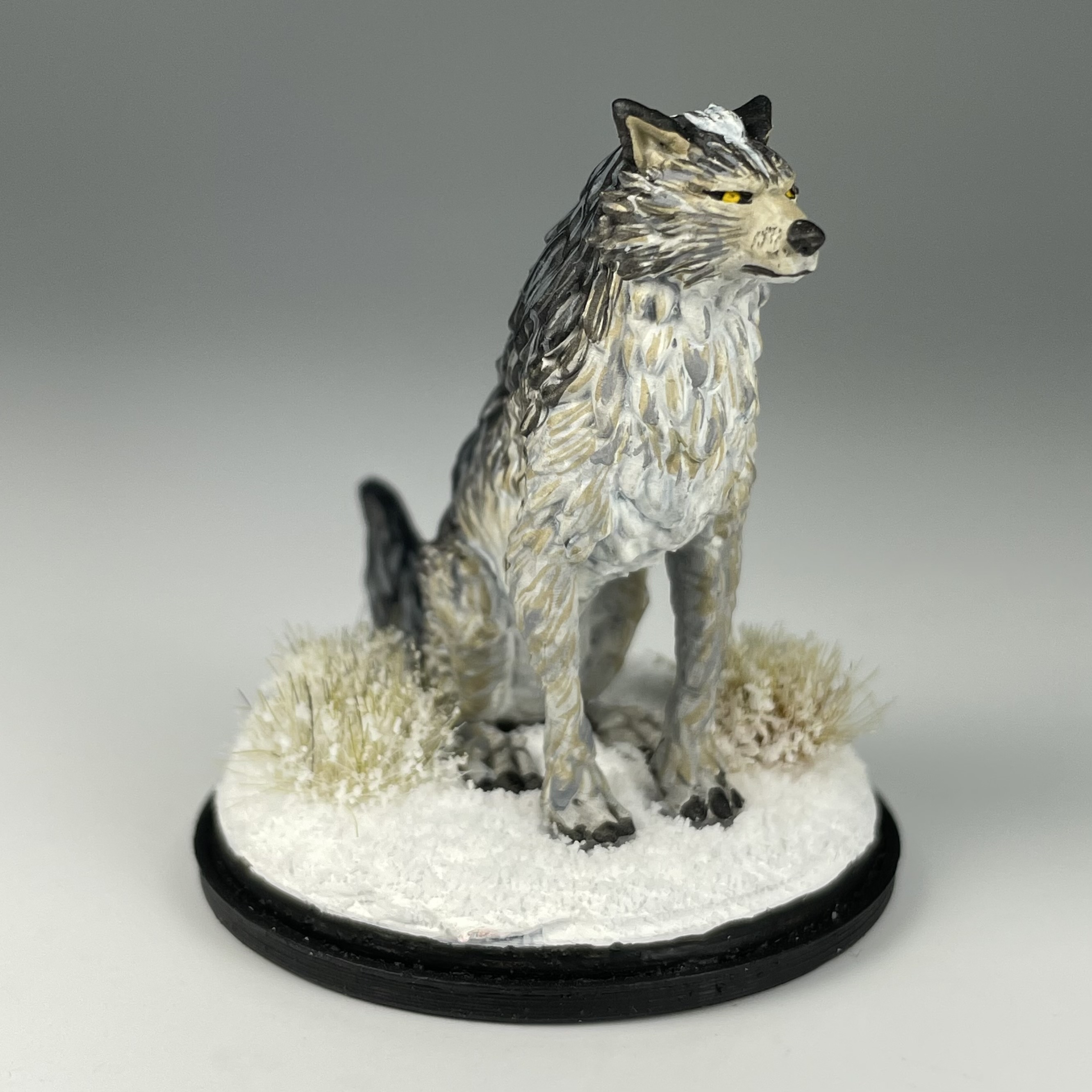3D Printable Winter Wolf Sitting / Dire Wolf / Forest Monster Encounter ...