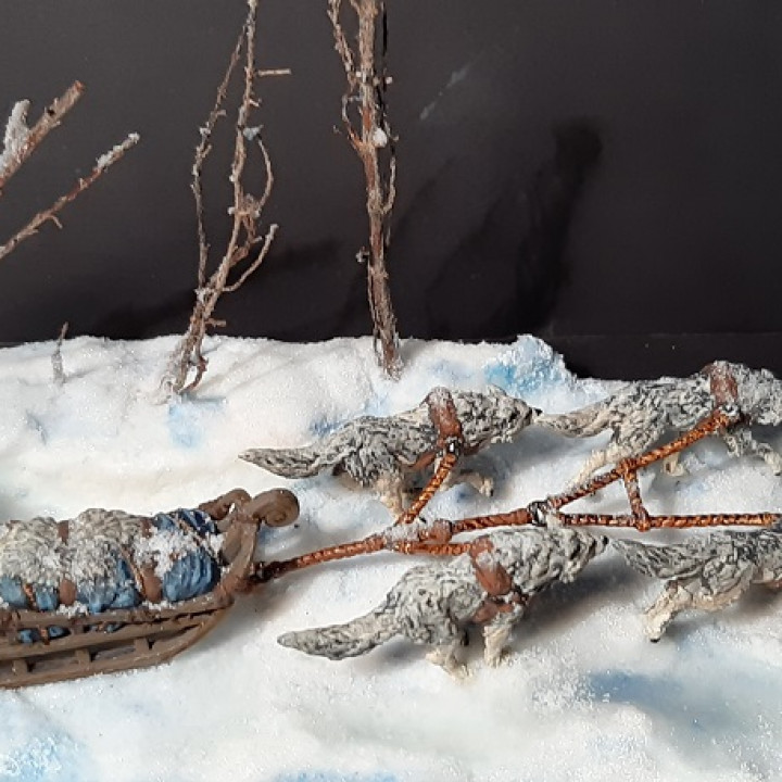 3D Print of Wolf Sled / Dire Wolf / Winter Arctic Snow Ice Mount by ...