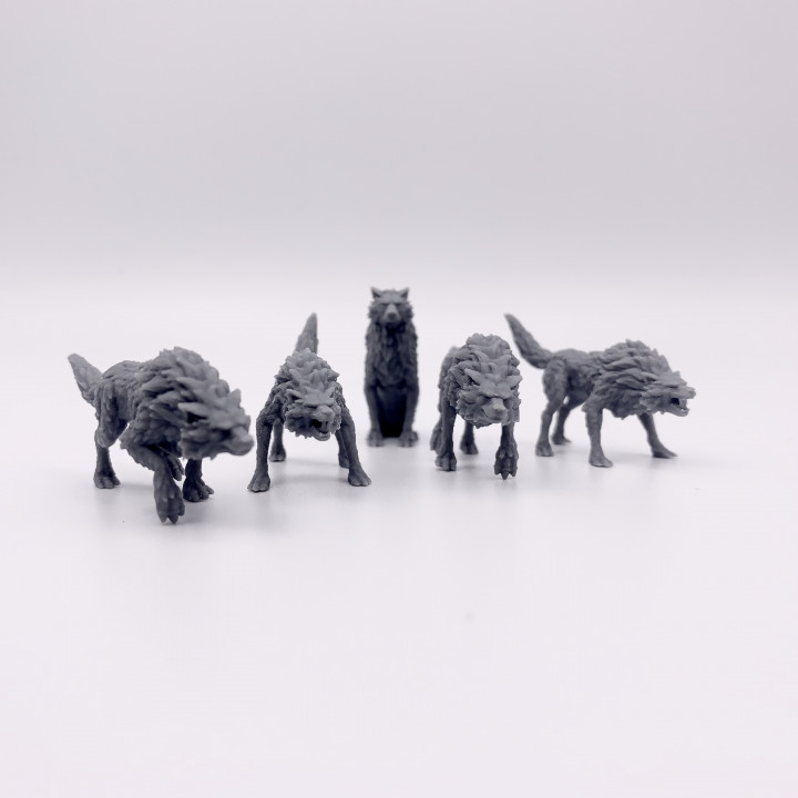 3D Print of Winter Wolf Set / Dire Wolf Sled / Forest Monster Encounter ...