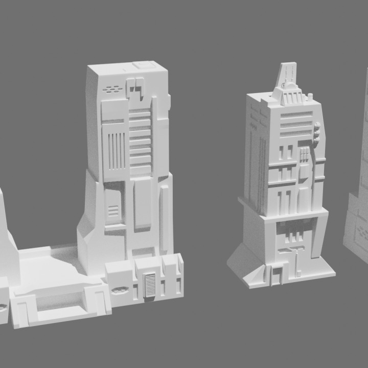 3D Printable Battletech Commercial Buildings by Rod Genardini