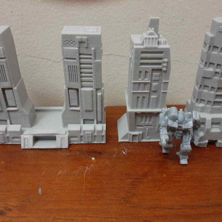 3D Printable Battletech Commercial Buildings by Rod Genardini