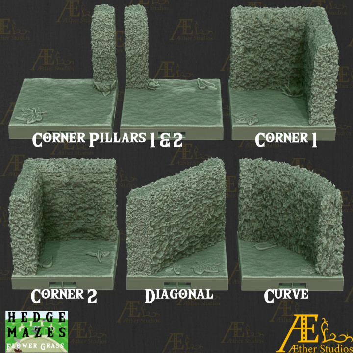 3D Printable AEHDGE04 - Flower Grass by Aether Studios