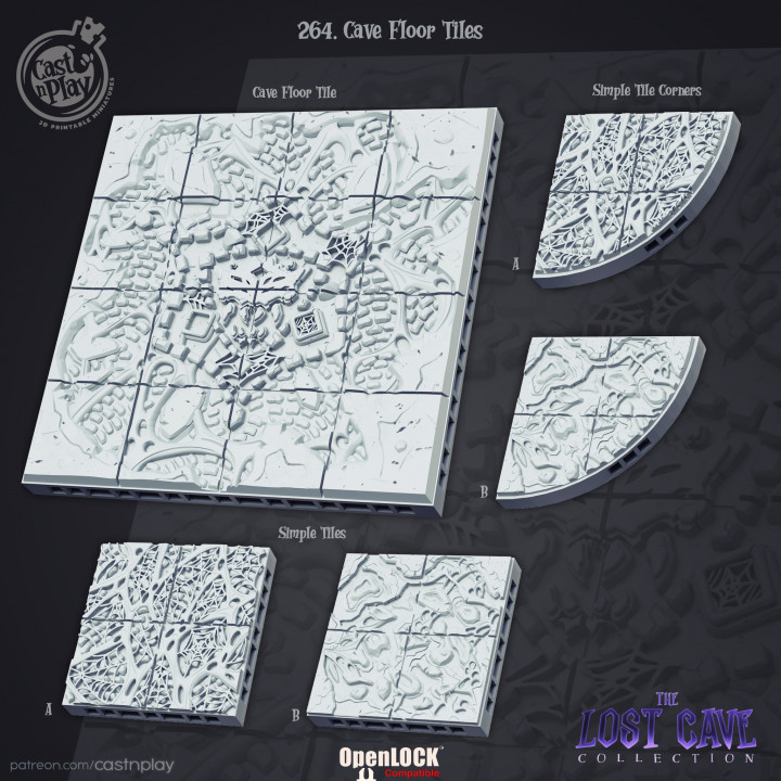 3D Printable Cave Floor Tiles (Pre-Supported) by Cast n Play