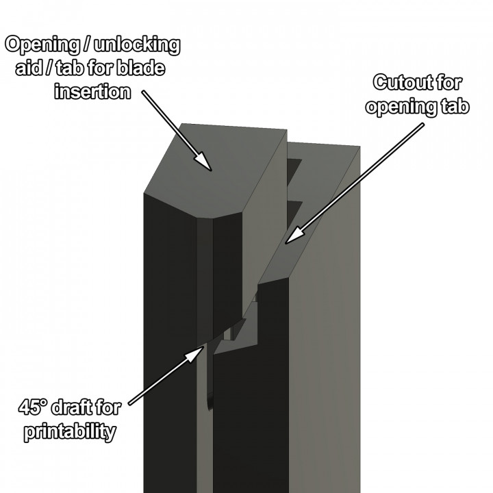 3D Printable Single Edge Safety Razor Blade Holder by Kristian Reinhart