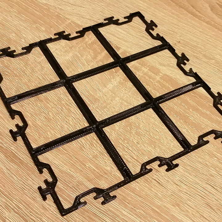 3D Printable Generic Boardgame Tile Grid by Matthias D
