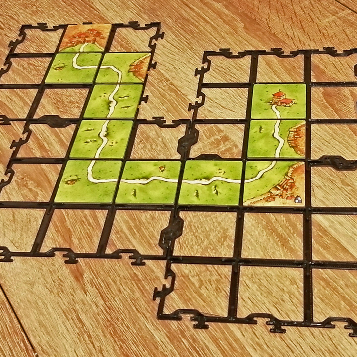 3D Printable Generic Boardgame Tile Grid by Matthias D