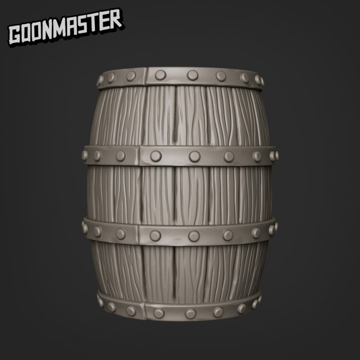 3D Printable Barrel Turret - Cannon/GatlingGun and Barrel by Goon Master
