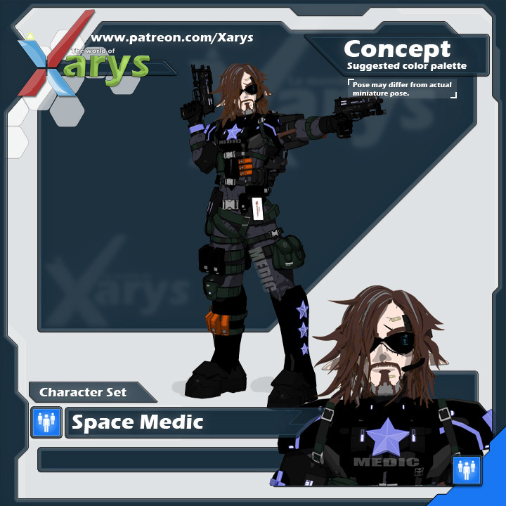 3D Printable Space Medic by Xarys Games