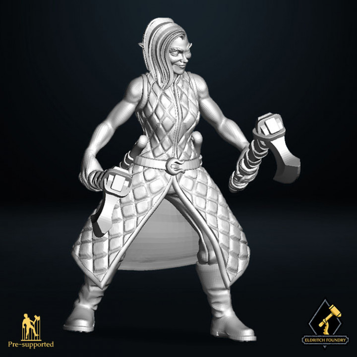 3D Printable Elf Shield Maiden by Eldritch Foundry