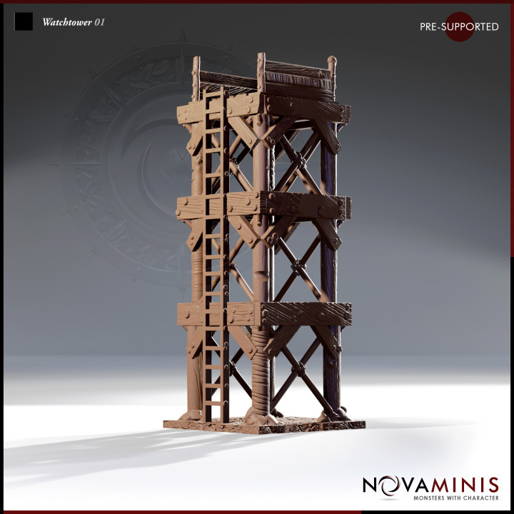 3D Printable Watchtower 01 by NOVAMINIS