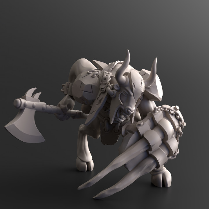 3D Printable Minotaur A - Male Axe and Shield - PRE-SUPPORTED by ...