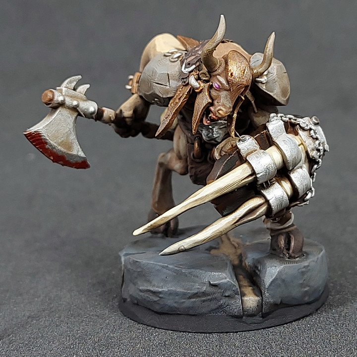 3D Printable Minotaur A - Male Axe and Shield - PRE-SUPPORTED by ...