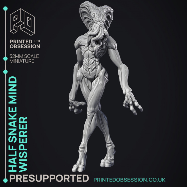 3D Printable Half Snake Mind Wisperer - Unusual monster - PRESUPPORTED ...