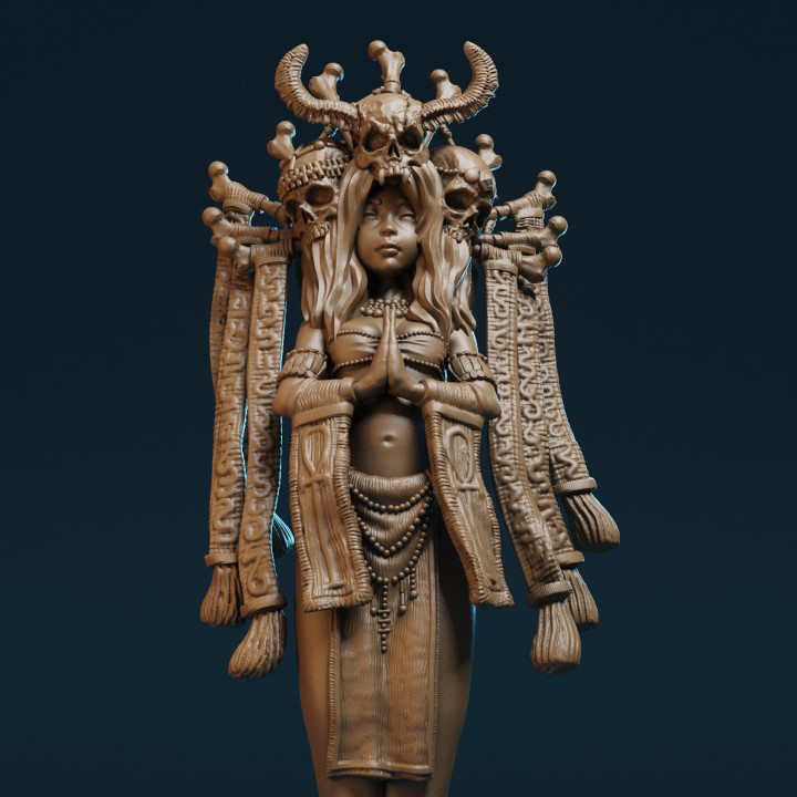 3D Printable Mayako the necromancer girl by Claydemon Miniatures