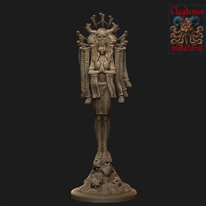 3D Printable Mayako the necromancer girl by Claydemon Miniatures