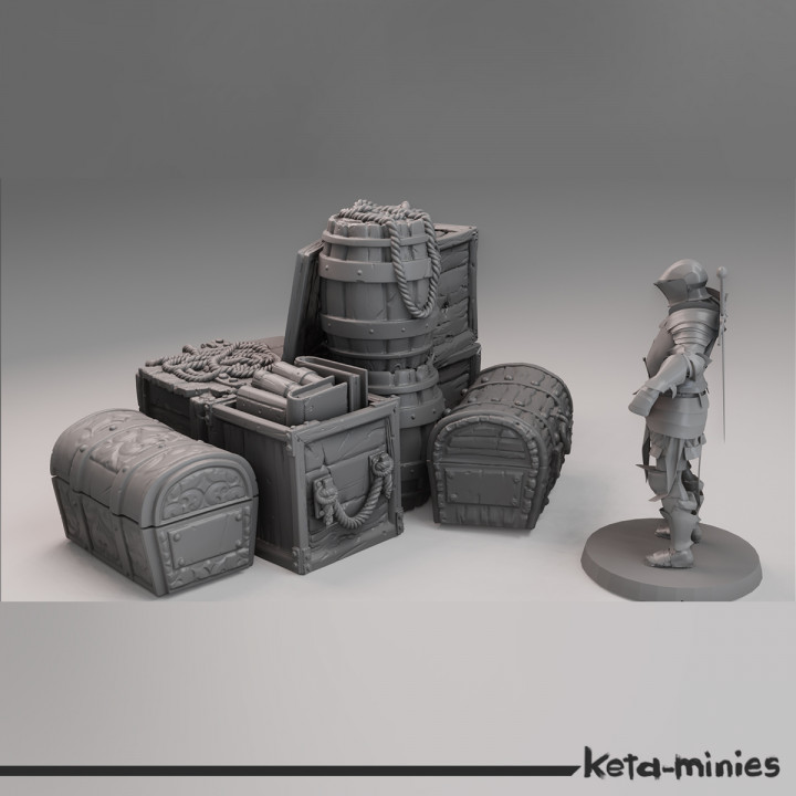 3D Printable Medieval Crate Combo pack by ketaminies