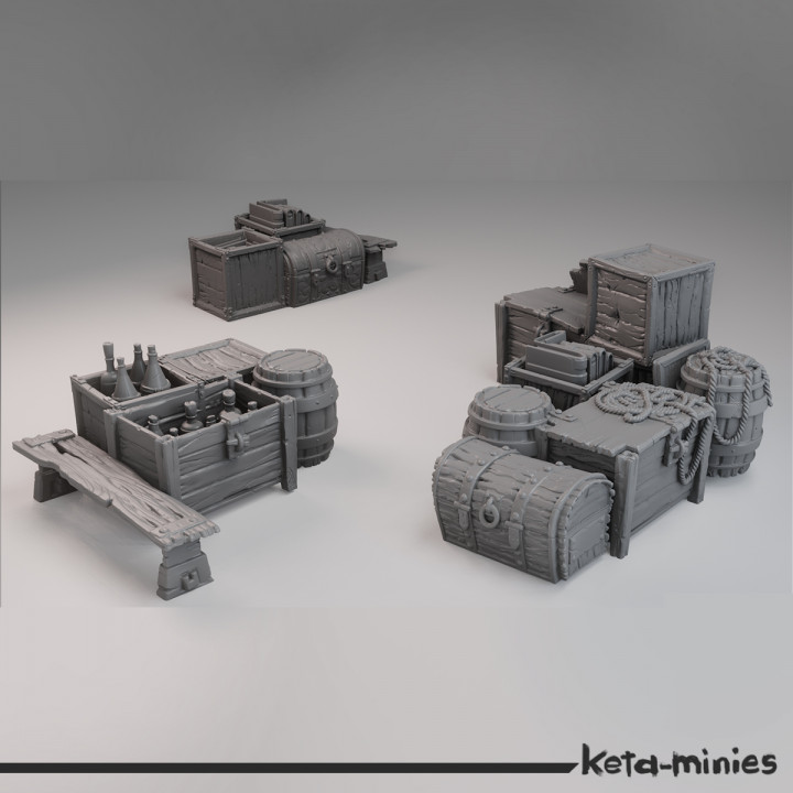 3D Printable Medieval Crate Combo pack by ketaminies